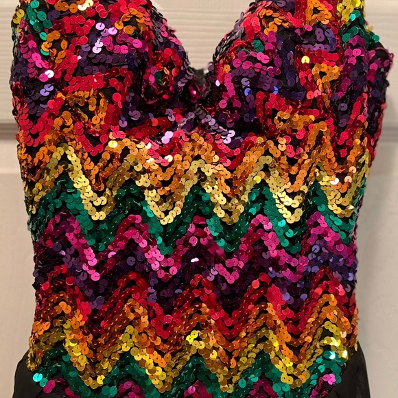 Karen Okada | Dresses | Karen Okada Climax Vintage Rainbow Sequin Dress ...